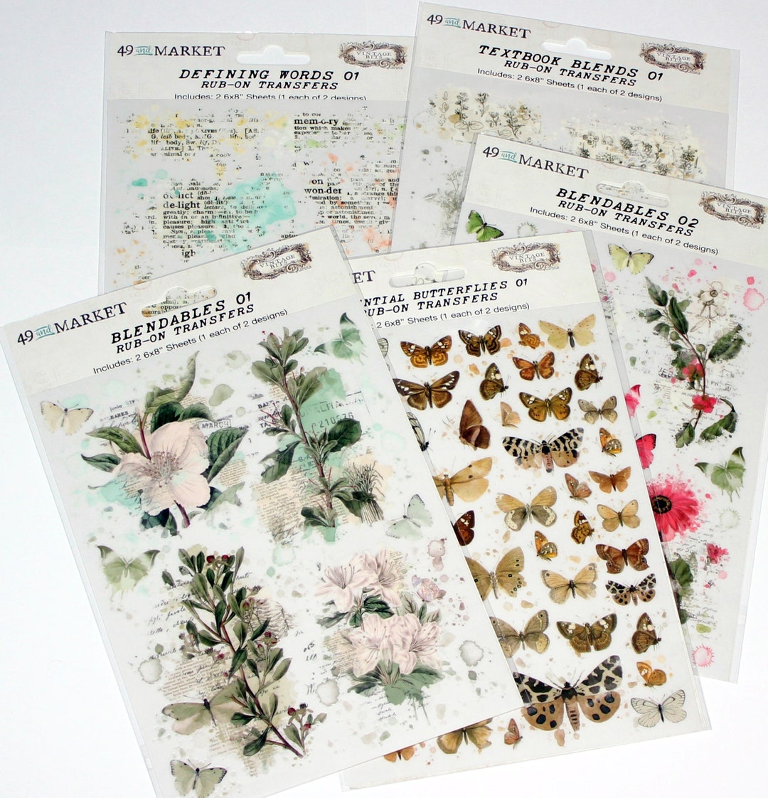 49 and Market Essential Rub Ons, Craft Transfers - Etsy