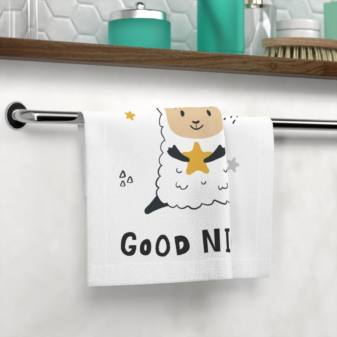 Good Night Face Towel Adorable Sheep Design for Sweet Dreams - Etsy