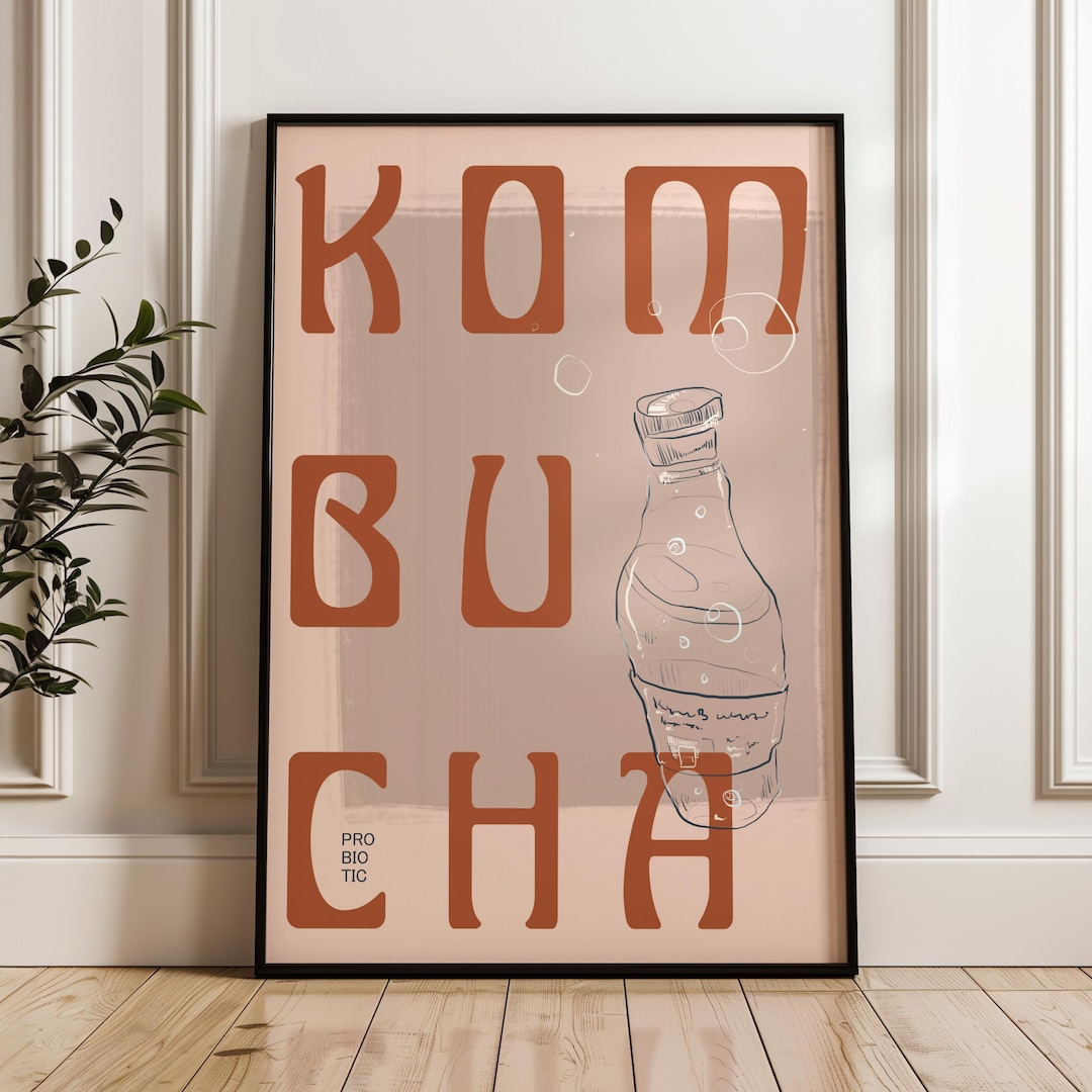 Coral Art Nouveau Kombucha Printable - Digital Wall Art Poster ...