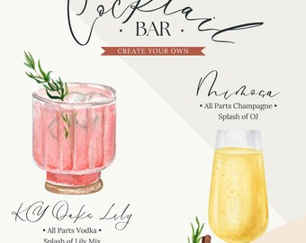 Bar Menu Canva Template - Etsy