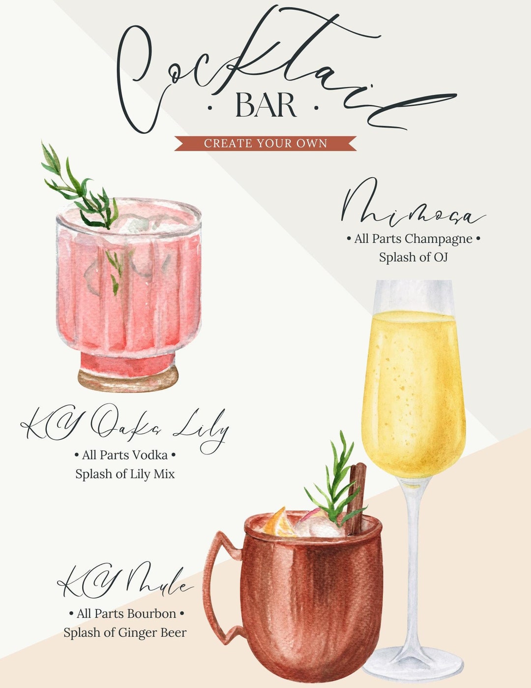 Cocktail Bar Menu Canva Template - Etsy