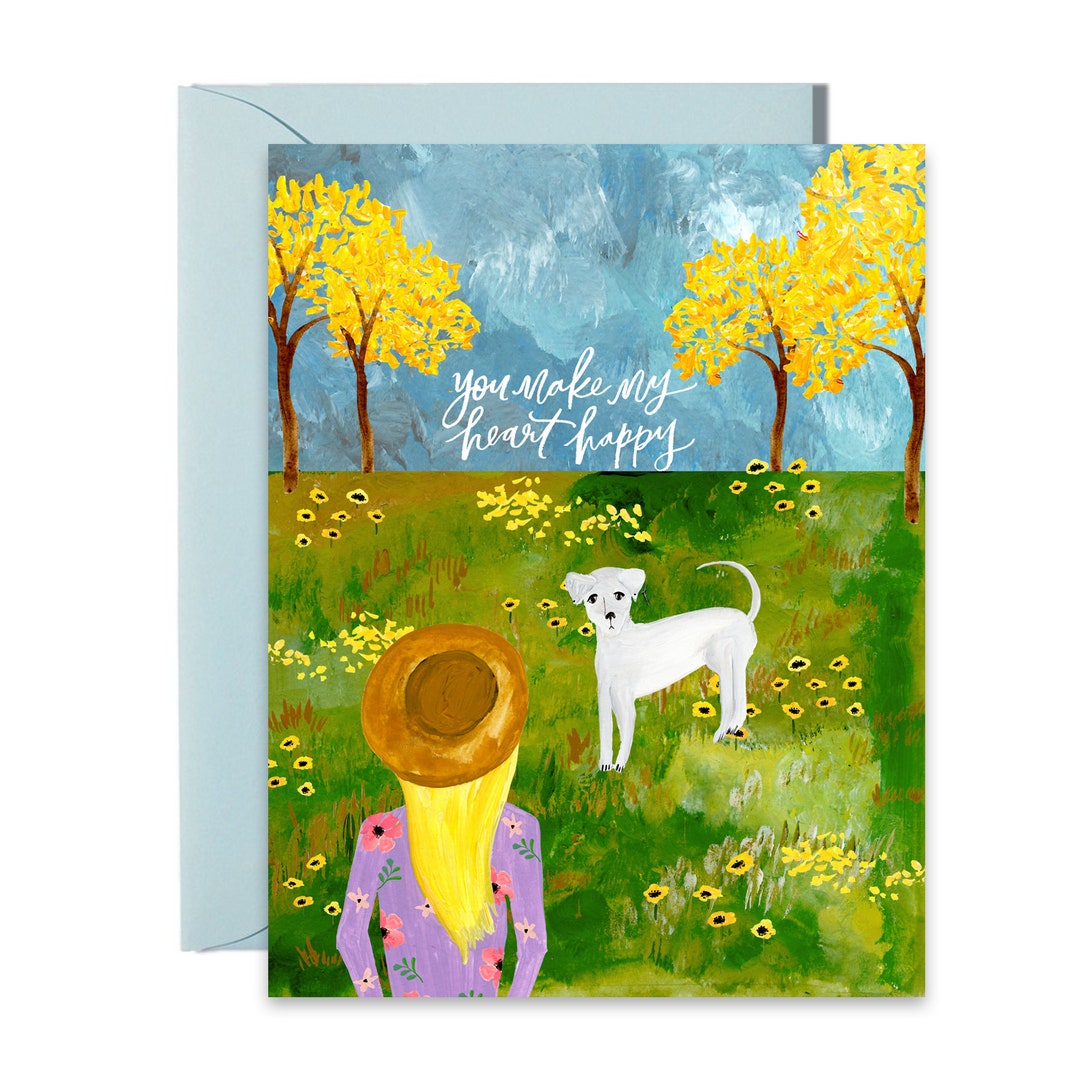 General Greetings - You Make My Heart Happy - Green, Yellow and Blue ...