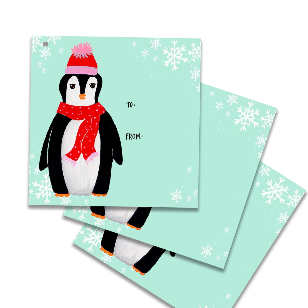 Penguin Christmas Gift Tags – Set of 8 - Etsy