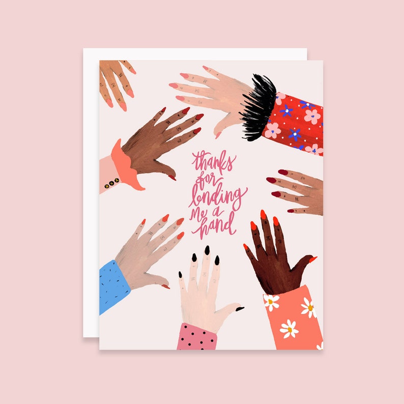 Thank You Greetings Thanks for Lending a Hand Fashion - Etsy