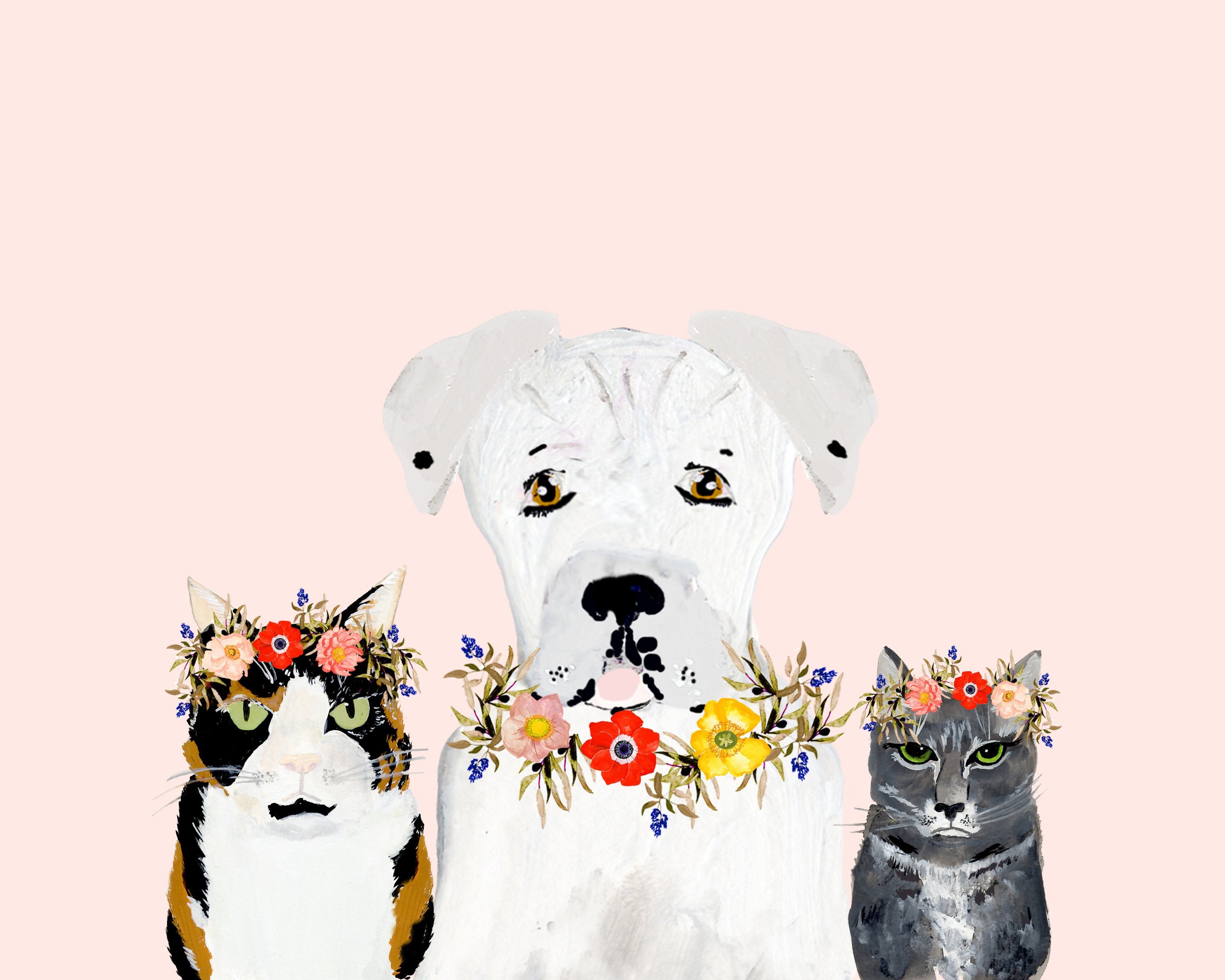 Custom Illustrated Pet Portrait | Etsy