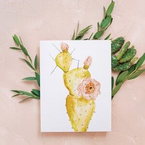 Watercolor Cactus Notecard Set Set of 8 A-2 Folded Cards - Etsy