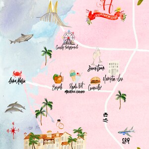 Custom Illustrated Map Design Artwork Only Watercolor | Etsy