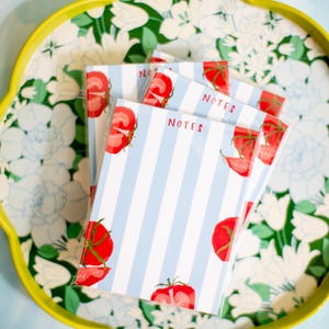 Tomato Notepad - Tomatoes and Stripes - Stationery & Office Accessories ...