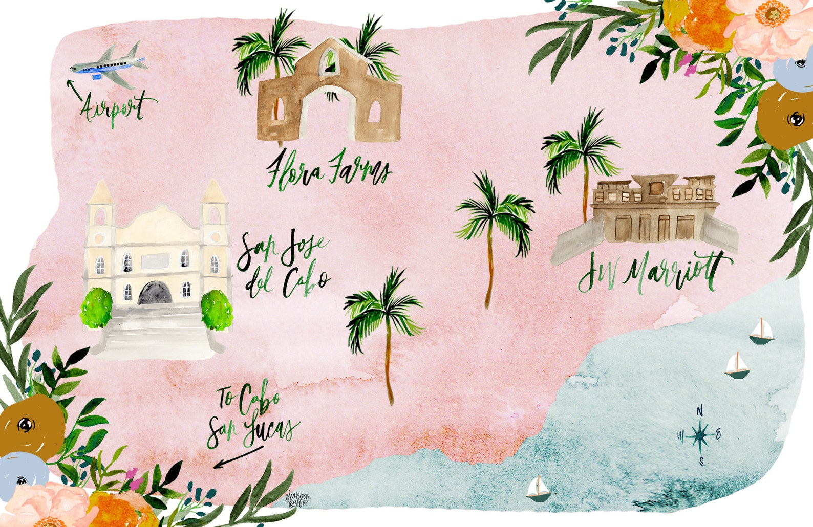 Custom Illustrated Map Design - Artwork Only - Watercolor Illustrations ...