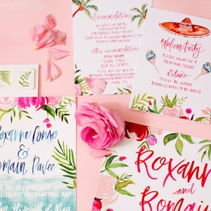 Tulum Mexico Inspired Wedding - Watercolor Illustrations & Hand ...