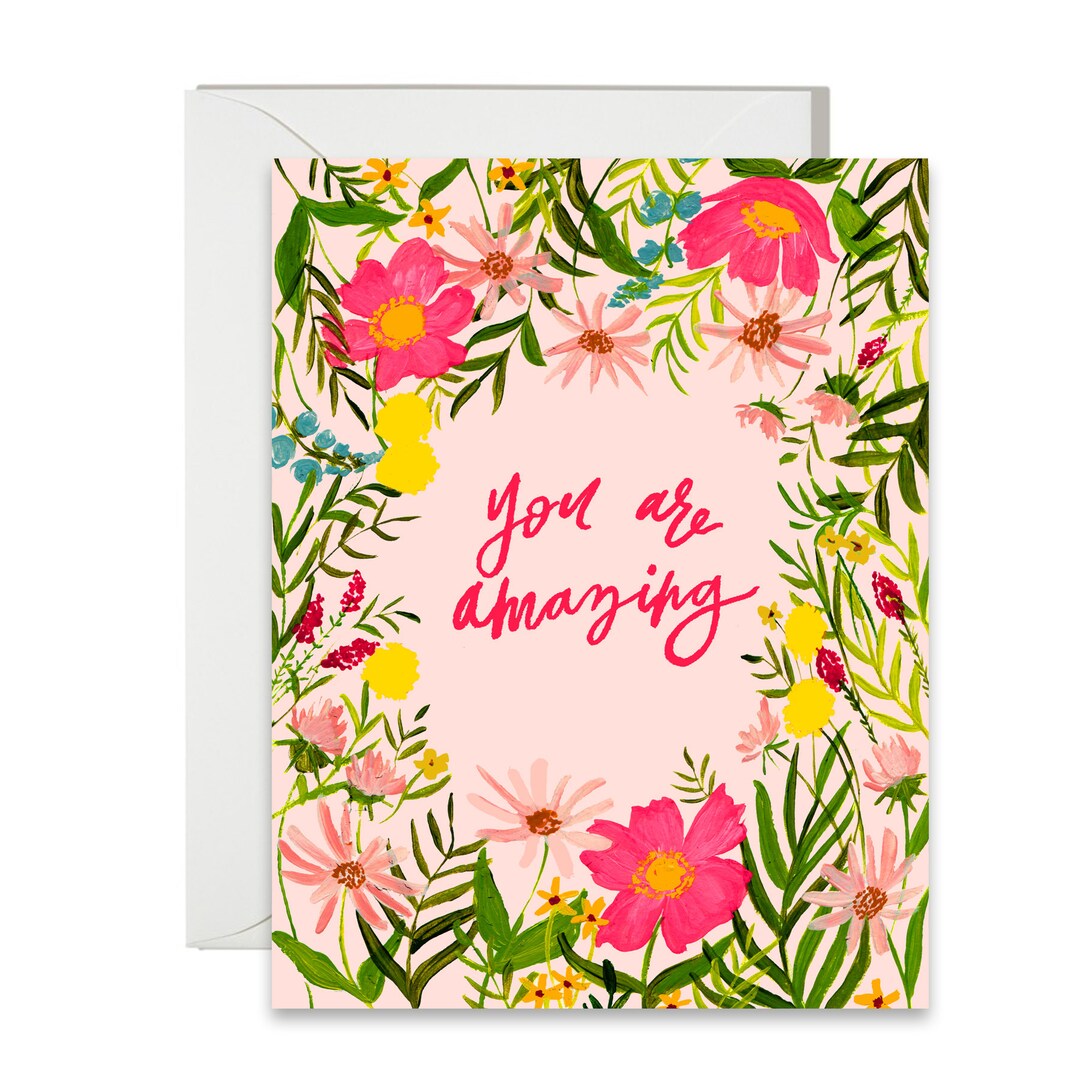 General Greetings - You Are Amazing- Pink and Green - Painted & Hand ...