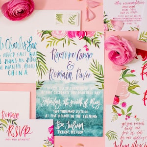 Tulum Mexico Inspired Wedding - Watercolor Illustrations & Hand ...