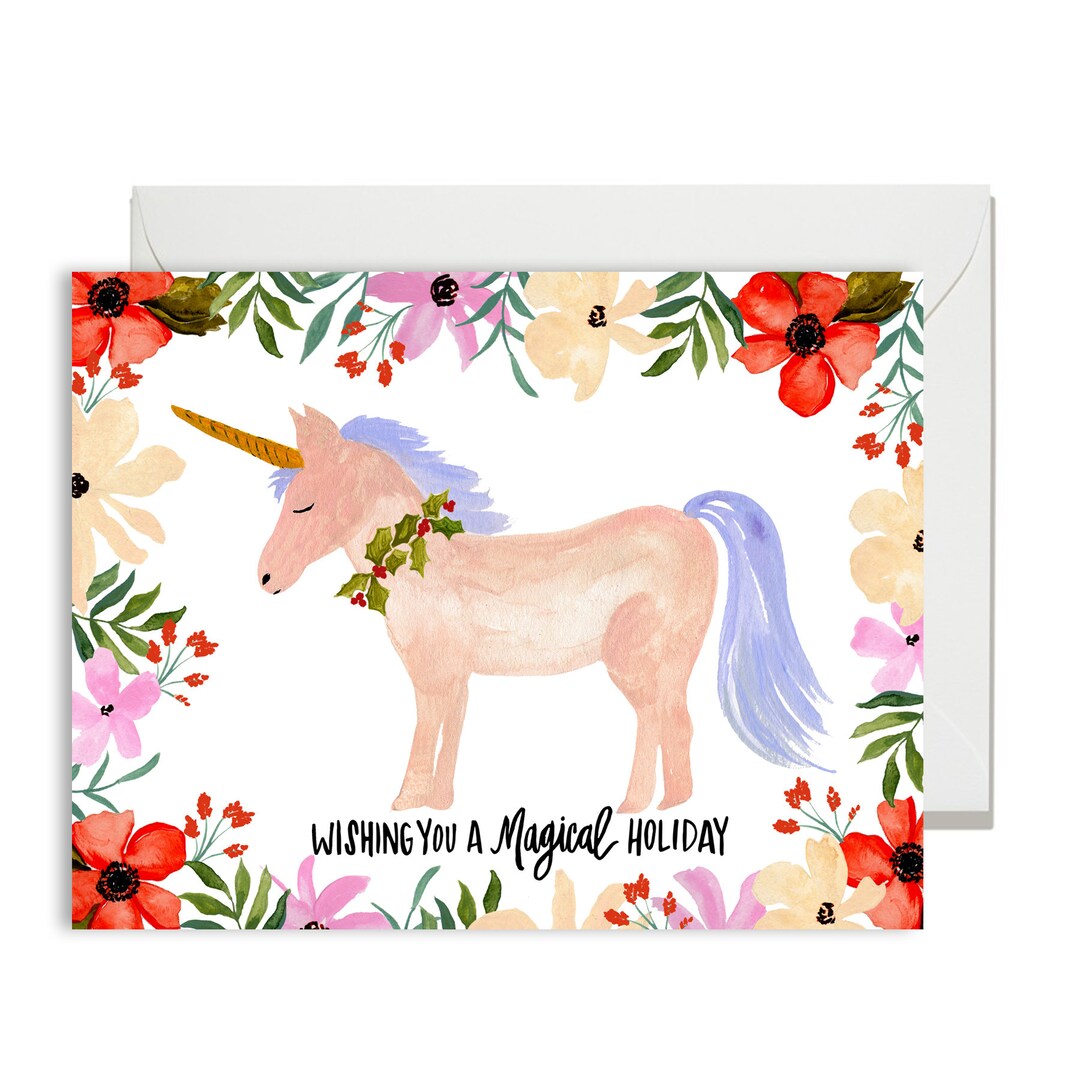 Holiday Greeting Cards - Unicorn - Have a Magical Holiday - Single A-2 ...