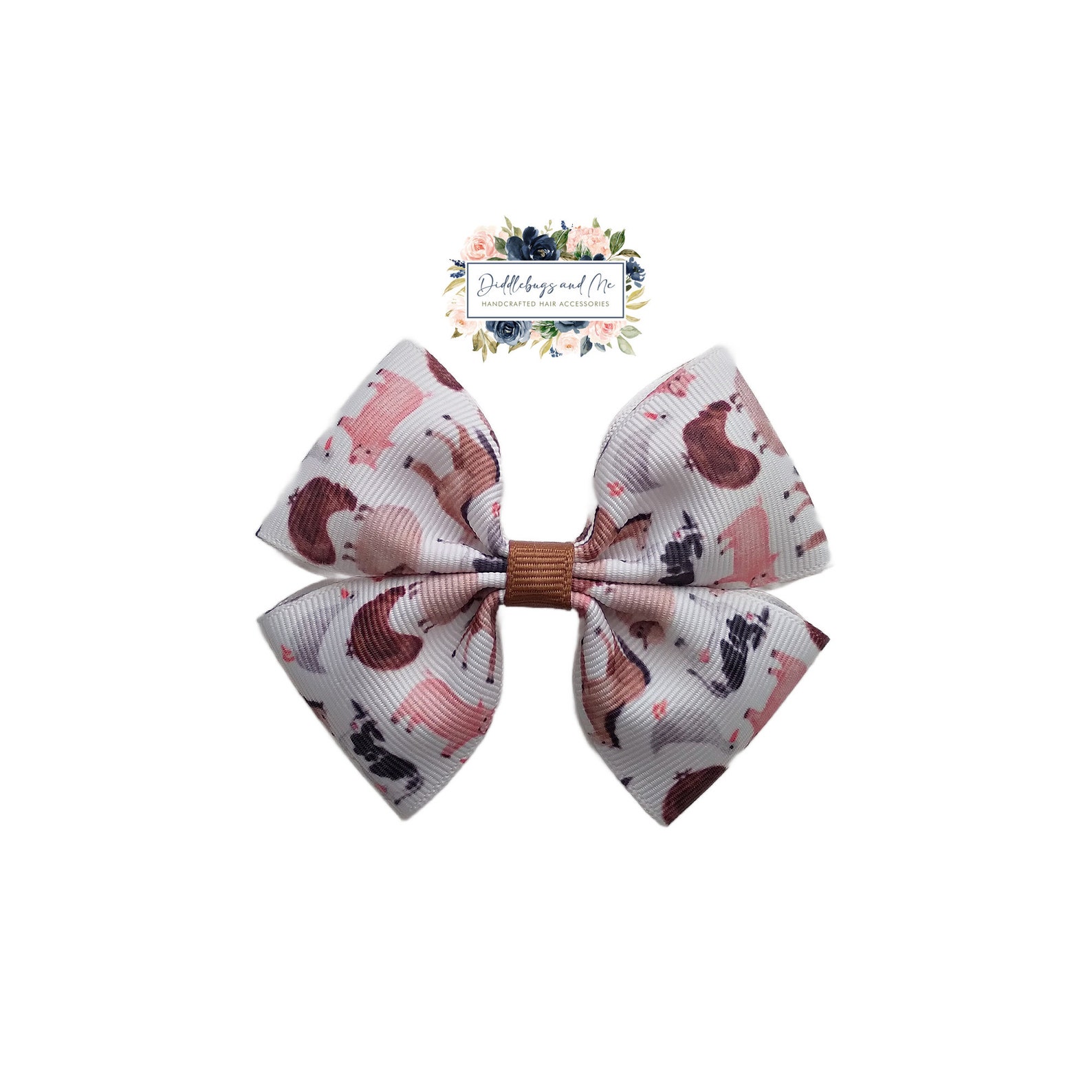 Farm Animal Hair Bows, Pigtail Barrettes, Set of 2 - Etsy