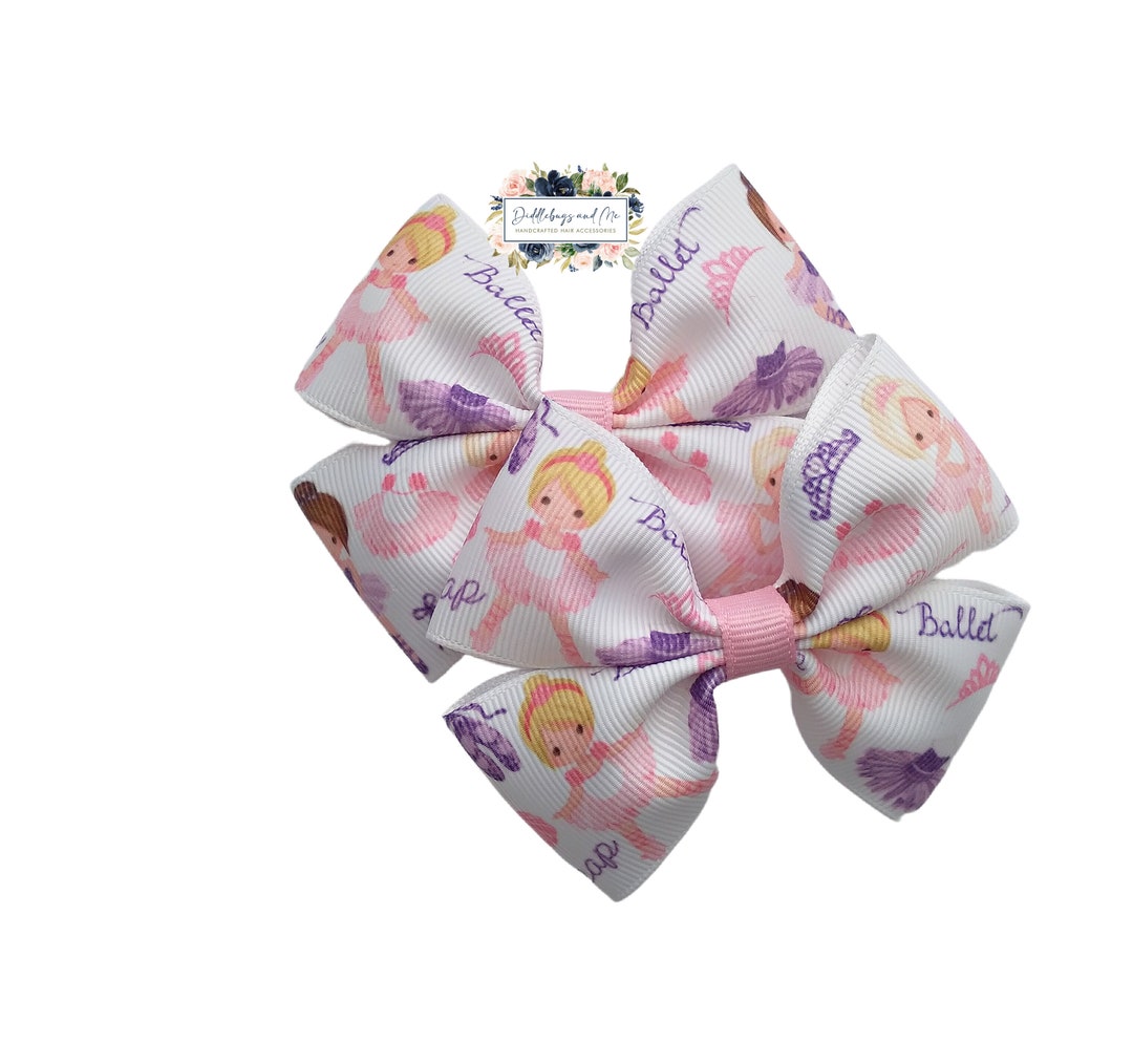 Ballerina Hair Bows, Ballet Pigtail Bows, Dance Barrettes, Toddler ...