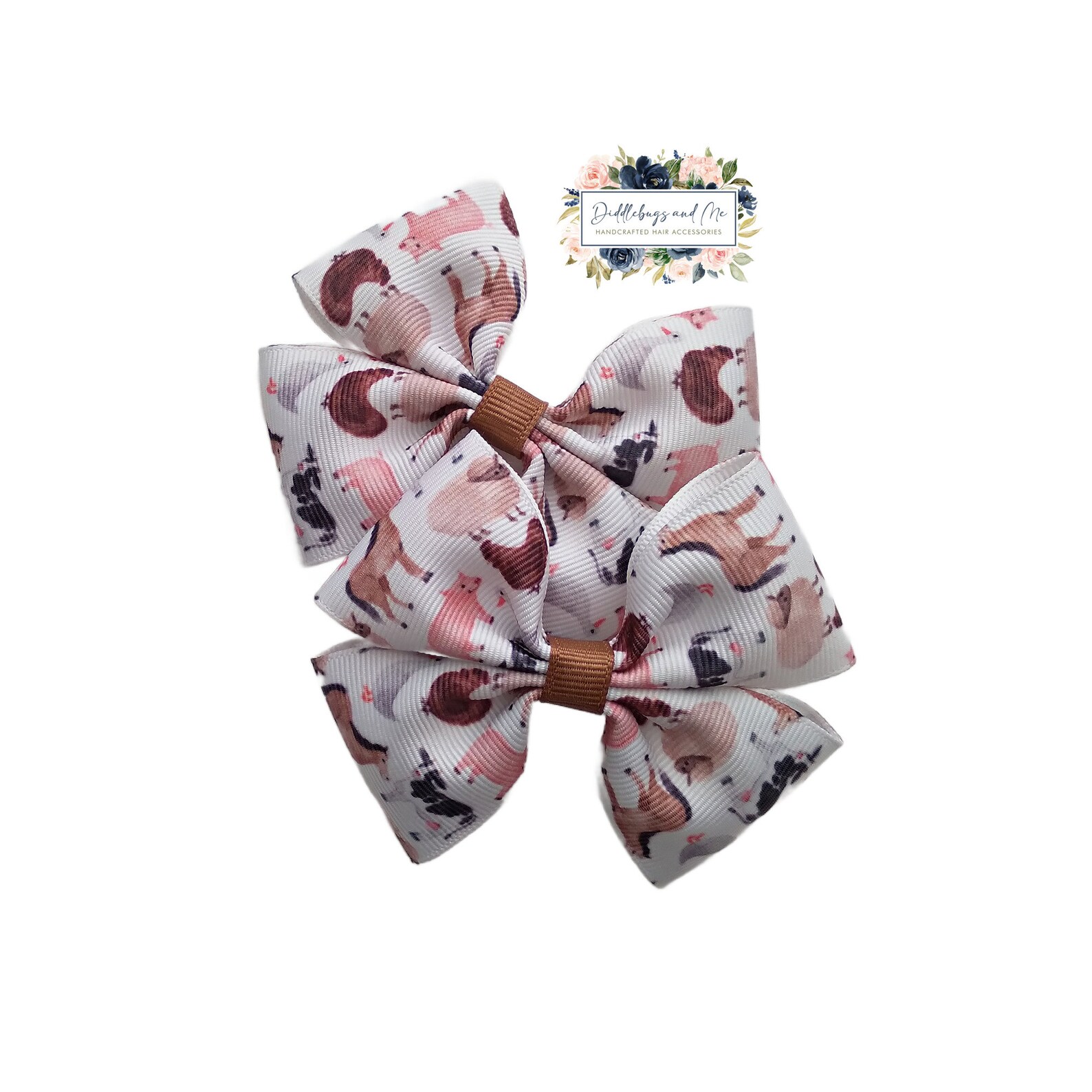 Farm Animal Hair Bows, Pigtail Barrettes, Set of 2 - Etsy