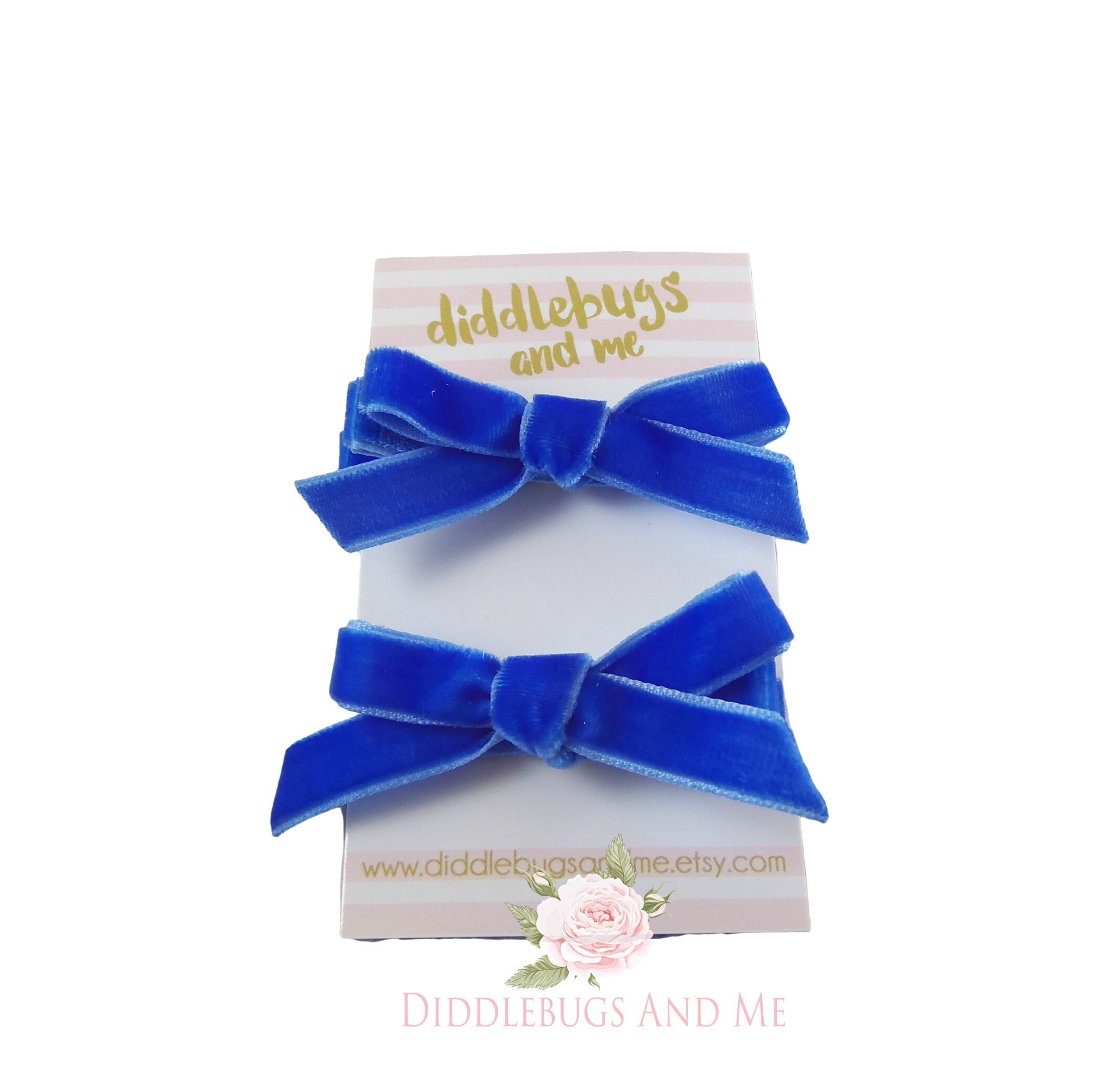 Royal Blue Velvet Bow Hair Clips Blue Bar Clips Gift for - Etsy UK