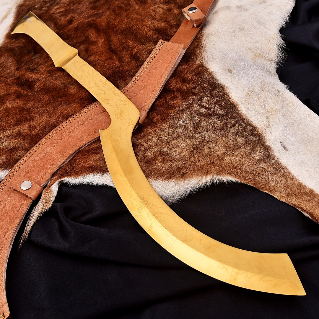 Handmade Bronze Khopesh Sword With Leather Sheathe, Ancient Egyptian ...