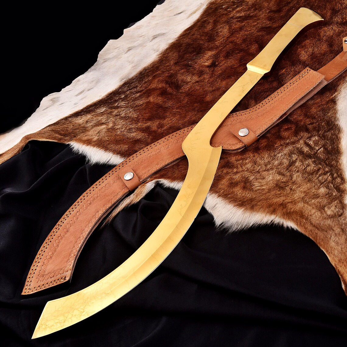 Handmade Bronze Khopesh Sword With Leather Sheathe, Ancient Egyptian ...
