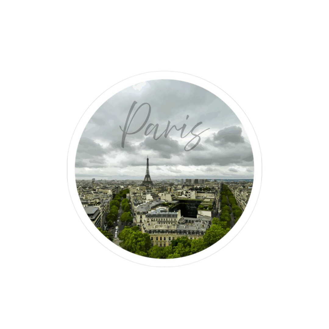 Paris Vinyl Sticker, Paris France Decal, Kiss-cut Sticker, Water ...