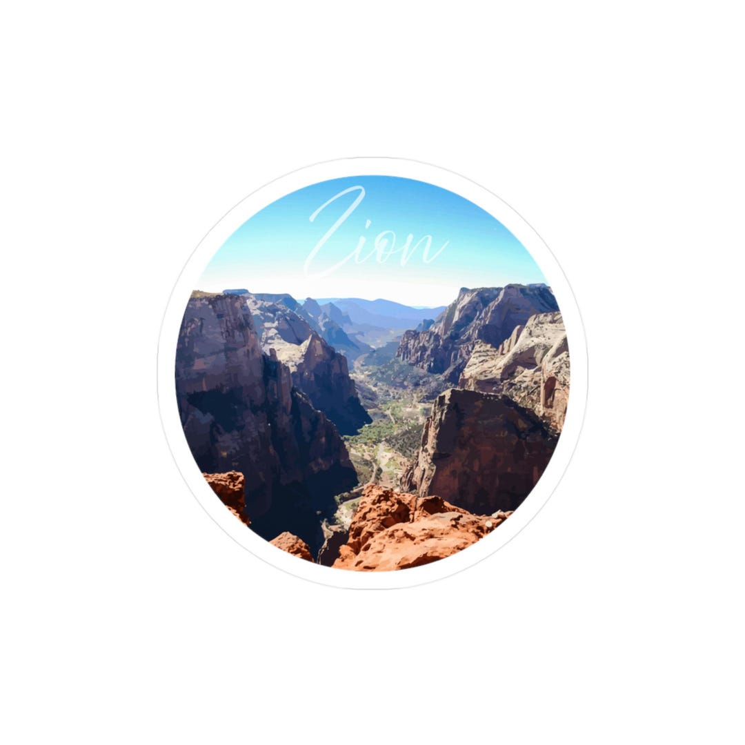 Zion Vinyl Decal Sticker, Observation Point in Zion, Utah, 'zion' Text ...