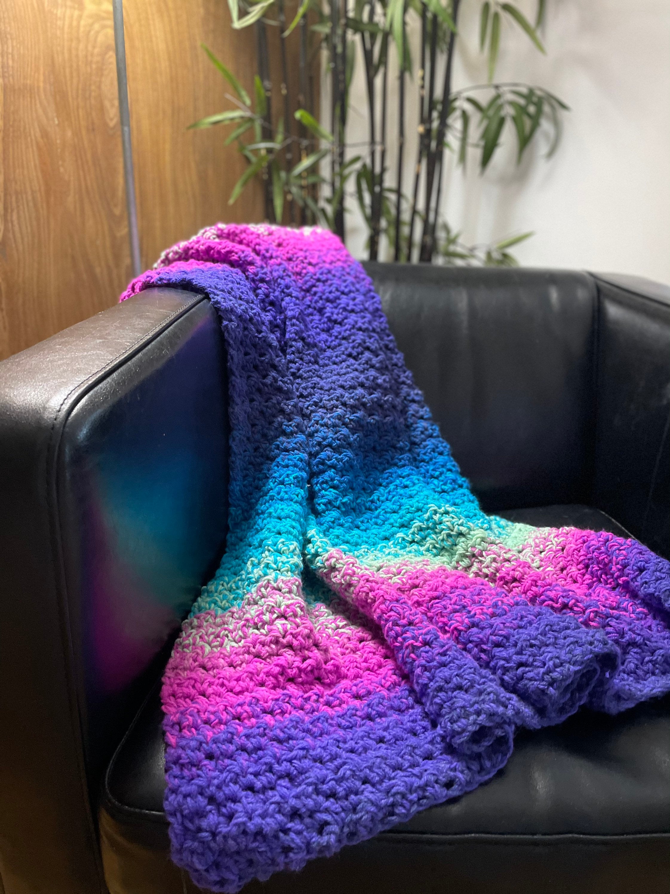 Two Evening Afghan Baby Blanket Chunky Thick Crochet Easy - Etsy