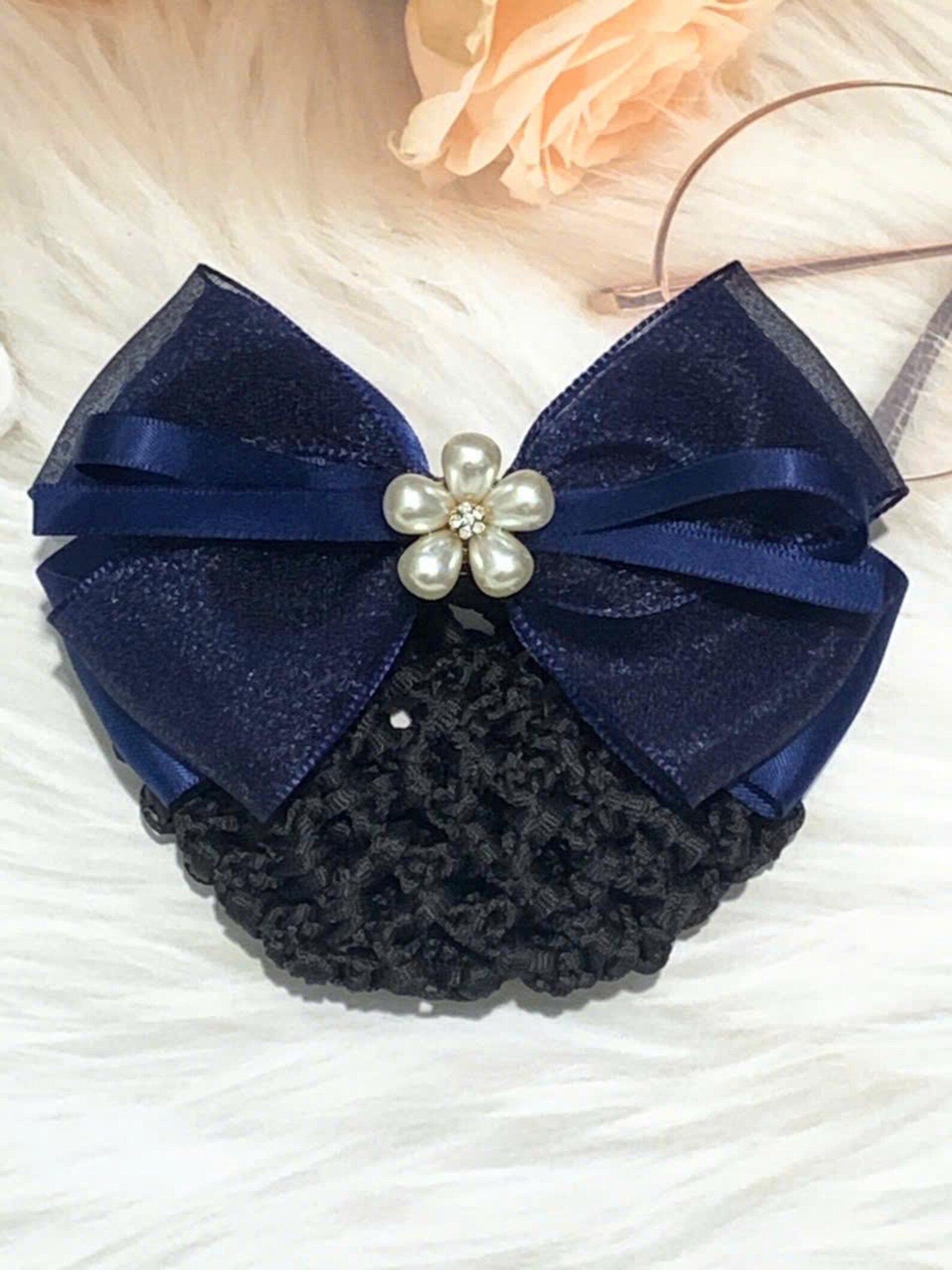 Navy Hair Bun Net Claw Ballet Bun Cover Dance Bun Holder Bun Protector ...