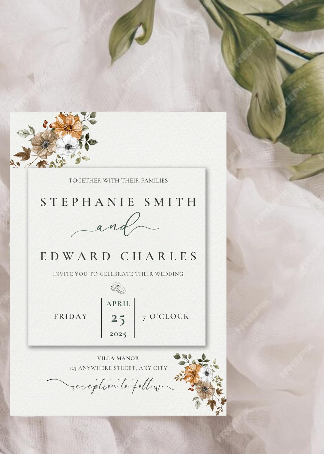 Wedding Invitation, Event Invitation, Editable Invitation Card Template ...
