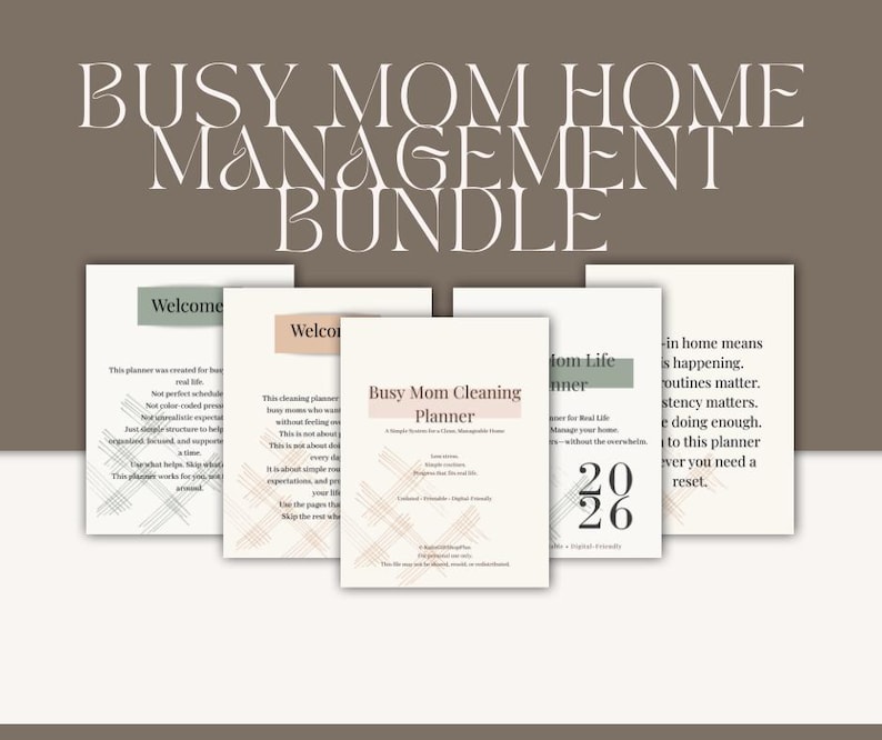Home Management Planner Bundle for Moms (printable PDF) - Etsy