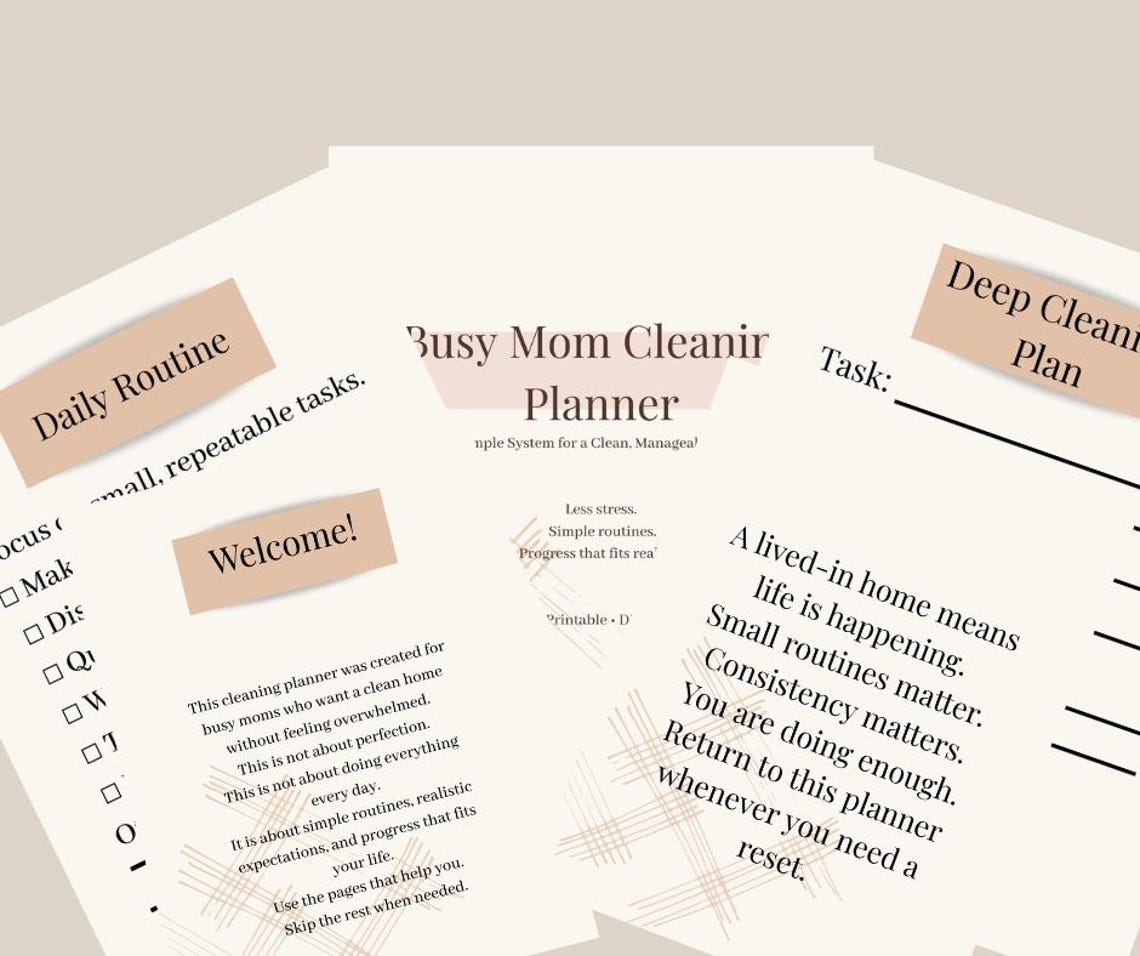 Home Management Planner Bundle for Moms (printable PDF) - Etsy