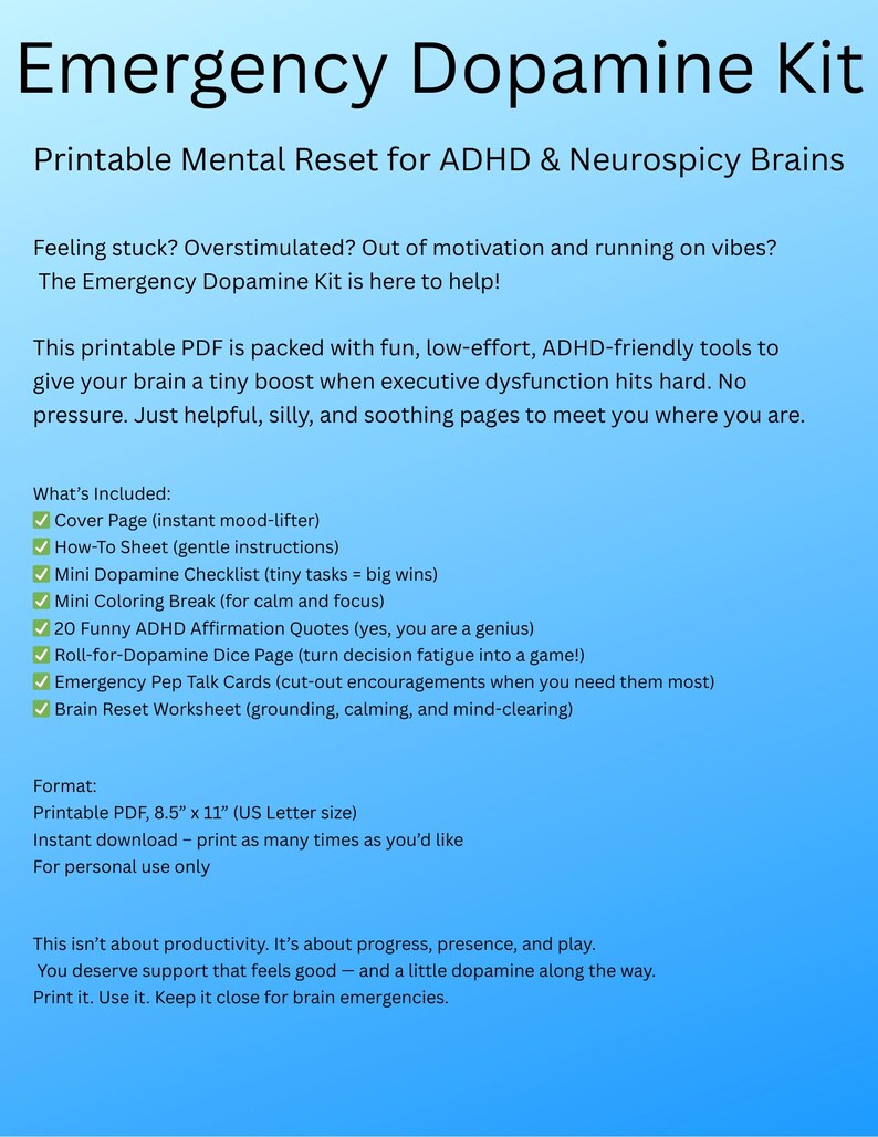 EMERGENCY DOPAMINE KIT! - Etsy