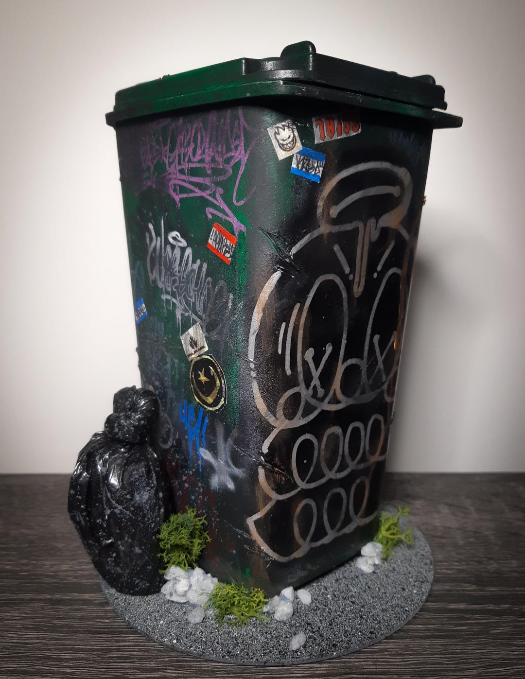 Graffiti Trash Can Replica – Hand-painted Urban Art Diorama - Etsy