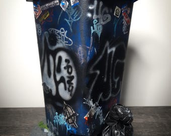 Graffiti Trash Can Replica – Hand-painted Urban Art Diorama - Etsy