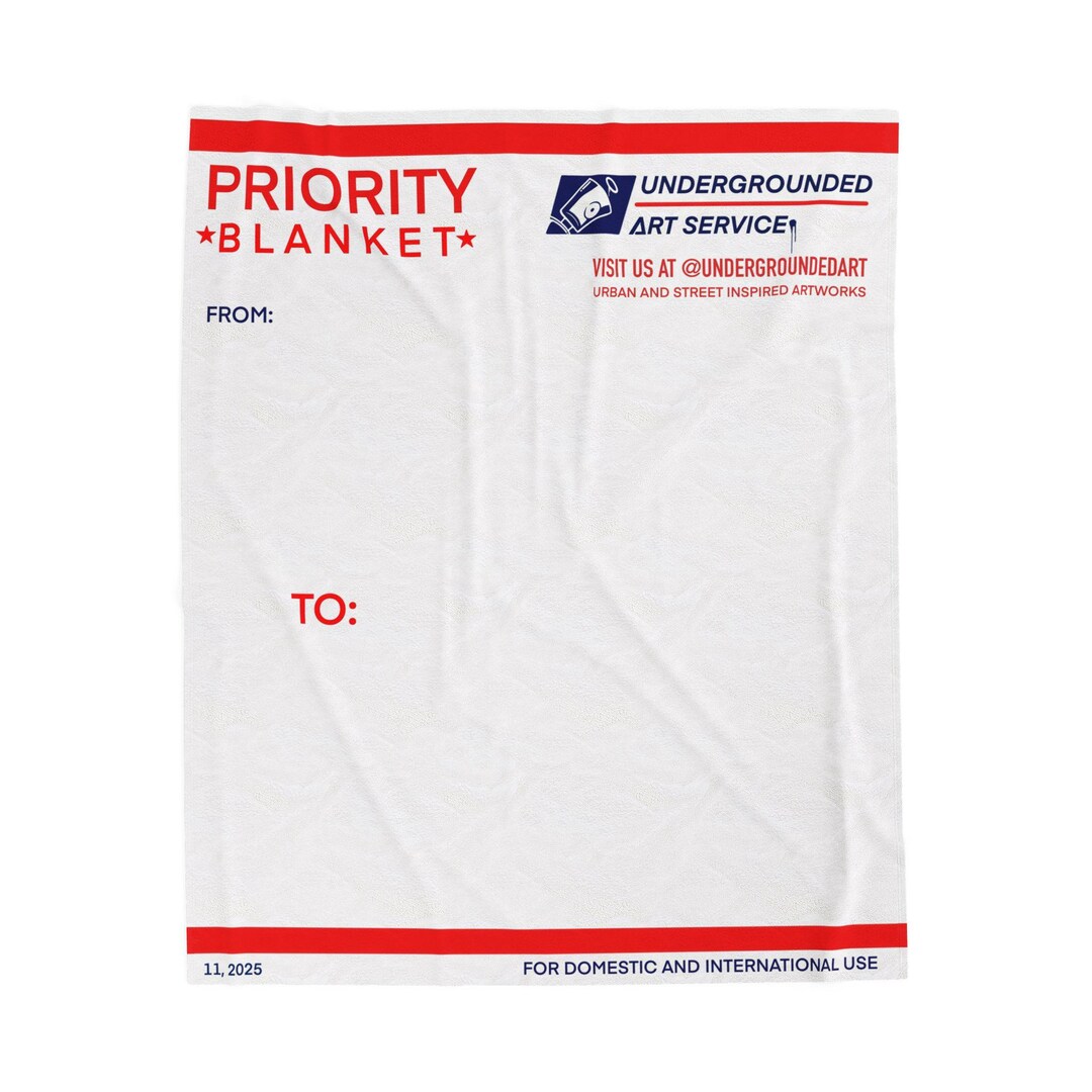 Priority Blanket Shipping Label Custom Sticker Slap | Streetart Sticker ...
