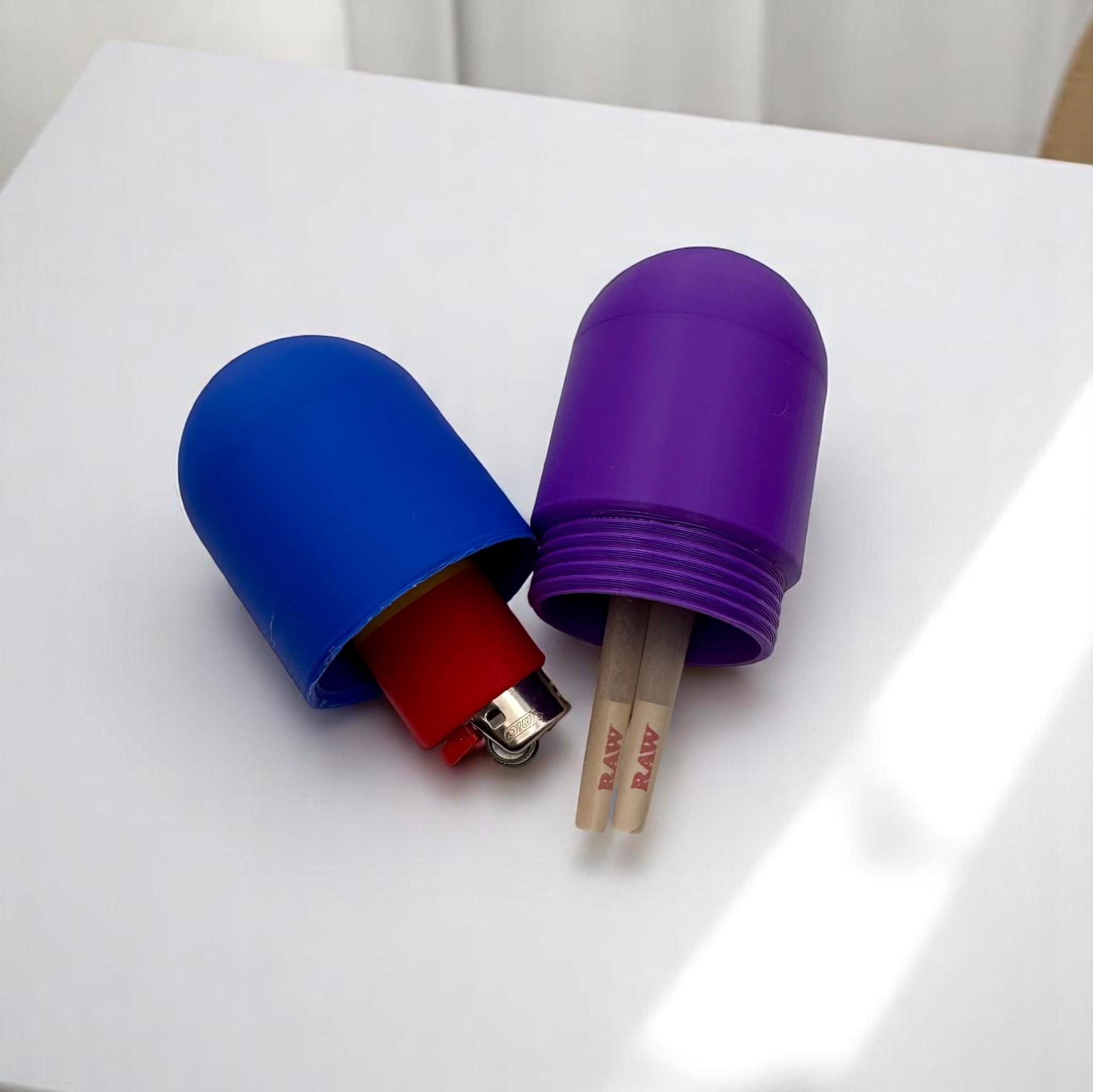 3D Printed Pill Shaped Container – Custom Colors – 5" Capsule Storage ...