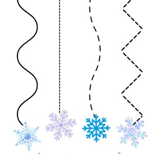 Falling Snow Preschool Scissor Skills: Winter Cutting Practice Activity ...