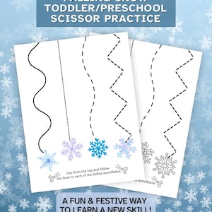 Falling Snow Preschool Scissor Skills: Winter Cutting Practice Activity ...