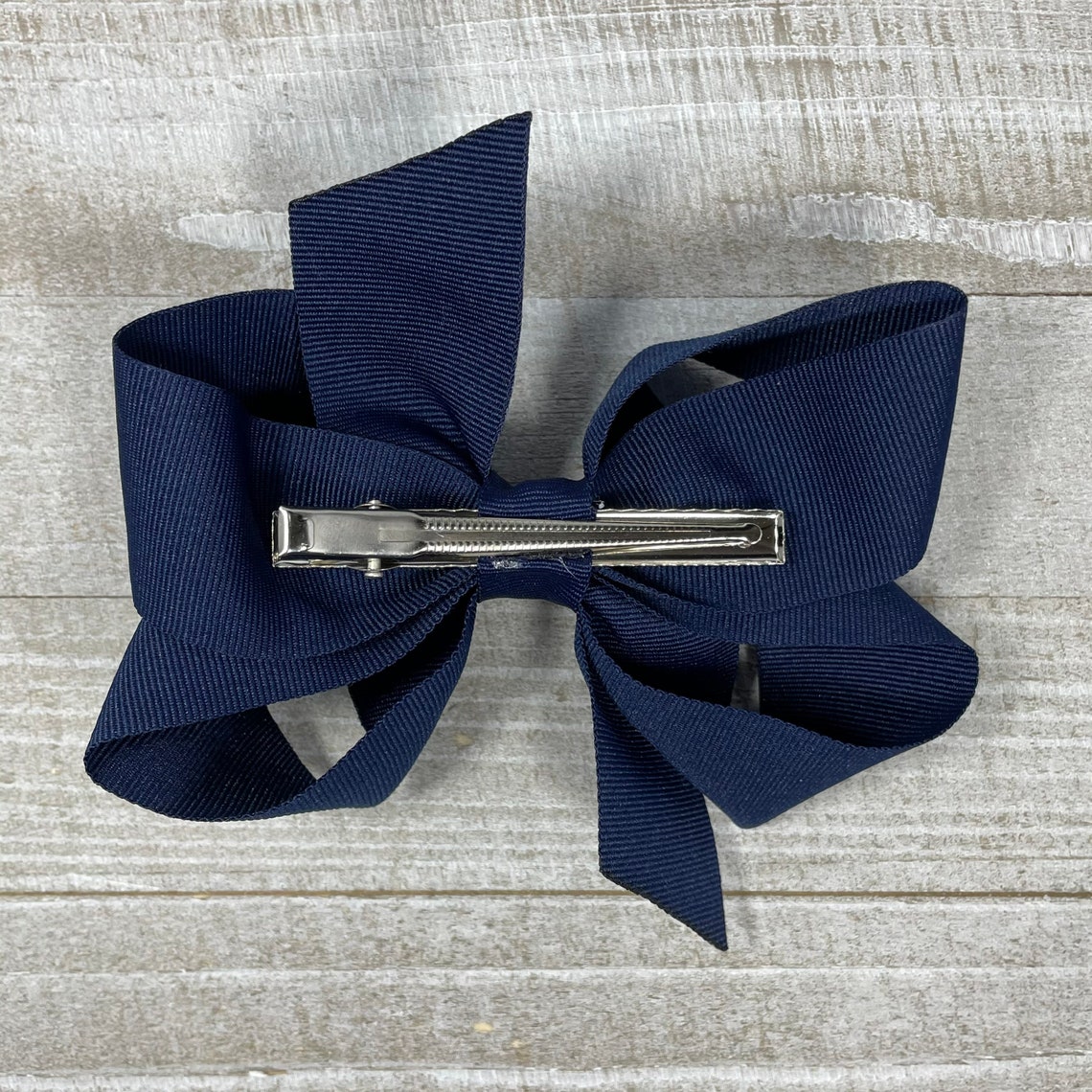 Navy Hair Bow high end ribbon | Etsy