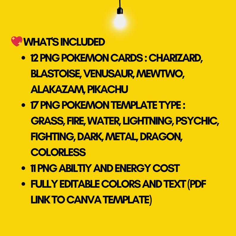 Pokemon Card Canva Template, Customizable Digital Cards for Fun Family ...