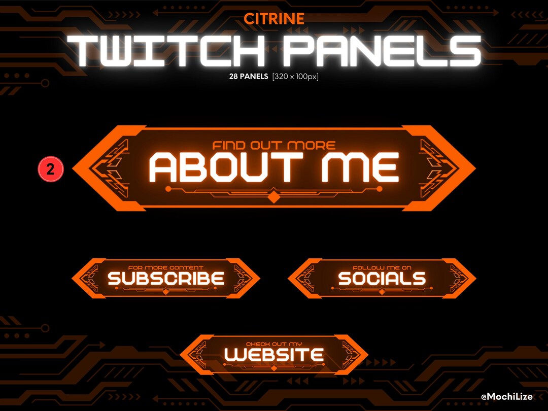 Futuristic Theme Twitch Panels, Citrine, Digital and Sci-fi Twitch Panels, Futuristic Theme ...
