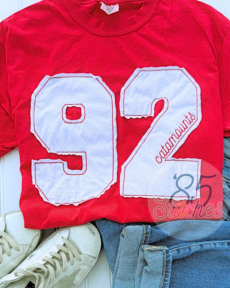 Embroidered Sports Number Tee: Personalized Team Shirt, Comfort Colors ...