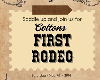EDITABLE My First Rodeo Birthday Invitation. Digital Download Product ...