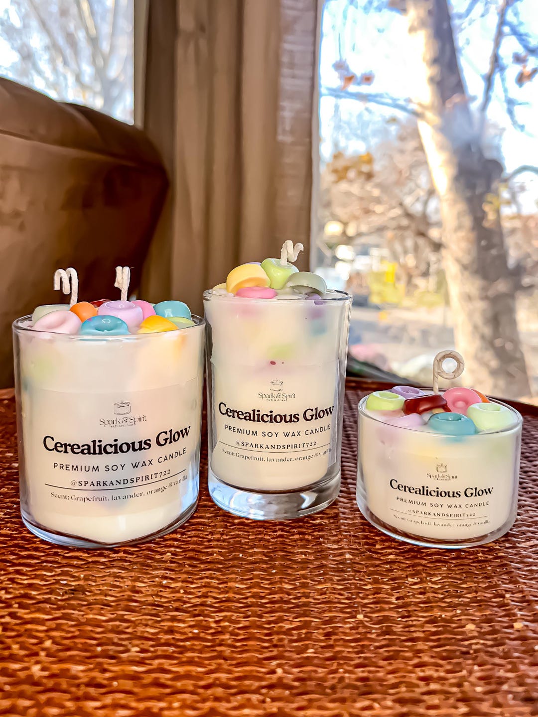 Cerealicious Glow Candle -fruit Loops Inspired Candles -realistic Candle -breakfast -fruit Loops ...