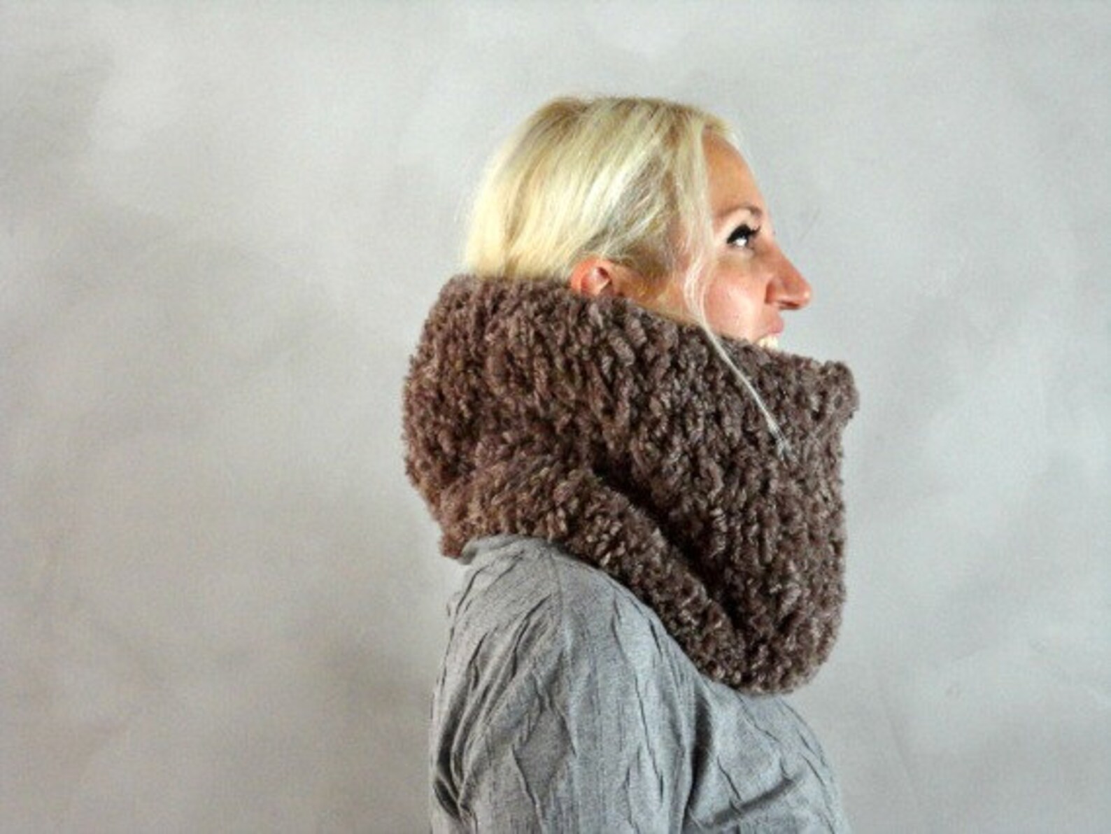 Chunky Cowl -faux Fur Cowl Scarf- Womens Cowl- Mens Cowl- Crochet Cowl ...