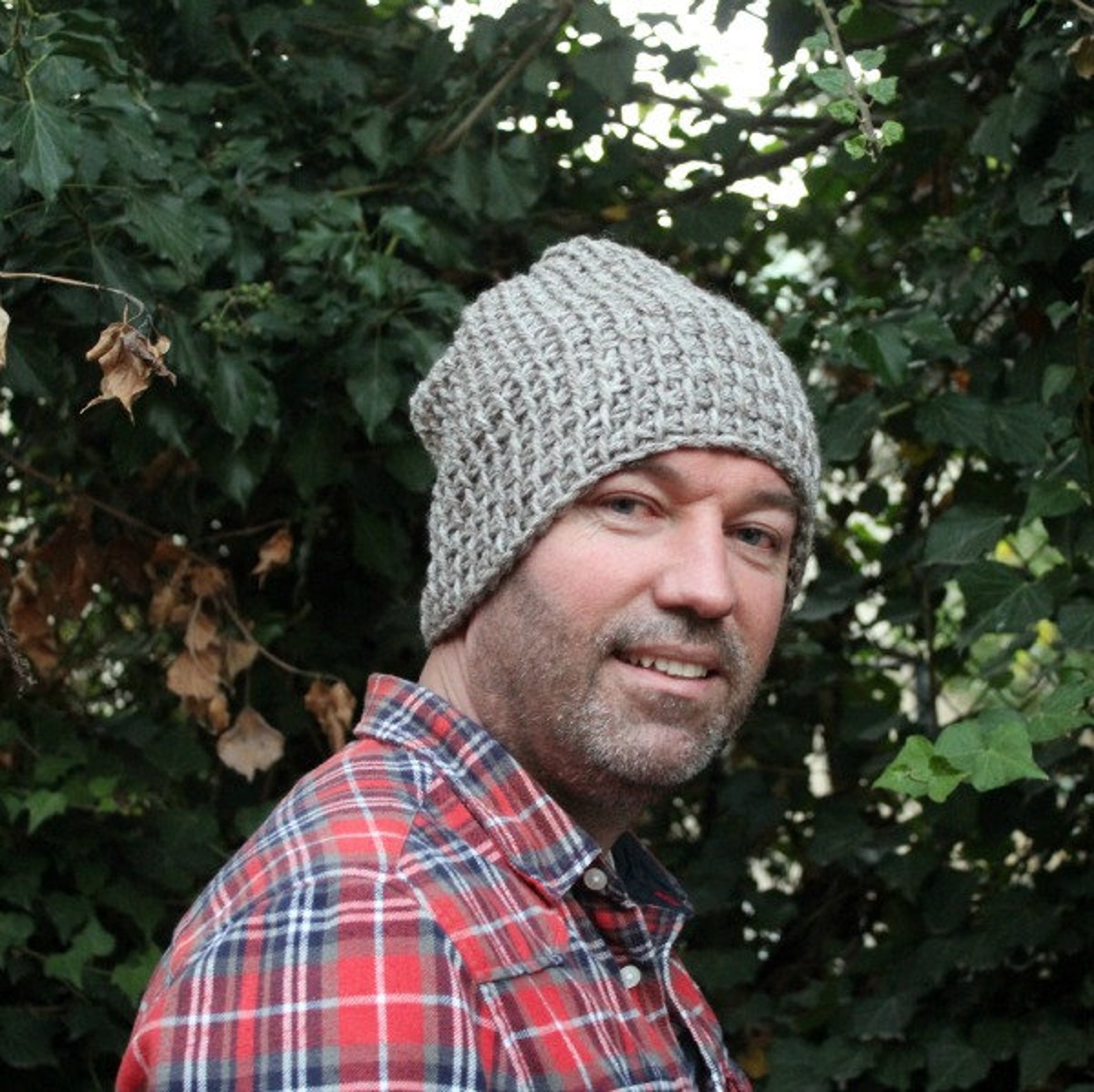 Mens Winter Hat Slouchy Mens Hat Mens Oatmeal Beanie Knitted Hat ...