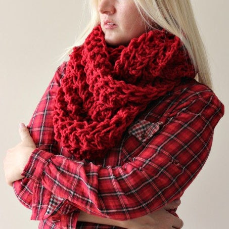 Chunky Scarf Loop Scarf Infinity Scarf Circle Scarf Red - Etsy