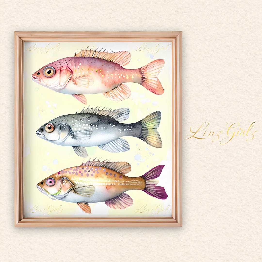 Watercolor Sardine Fish Printable Art︳coastal Grandma︳fisherman ...