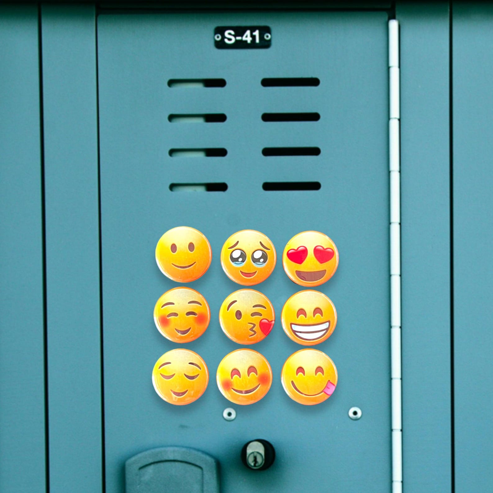 Happy Emoji Magnets 1" Round - Set of 9 | Custom Fridge Magnet | Dorm ...