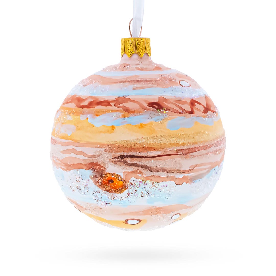 Jupiter Hand Painted Glass Ball Christmas Ornament 3.25 Inches - Etsy