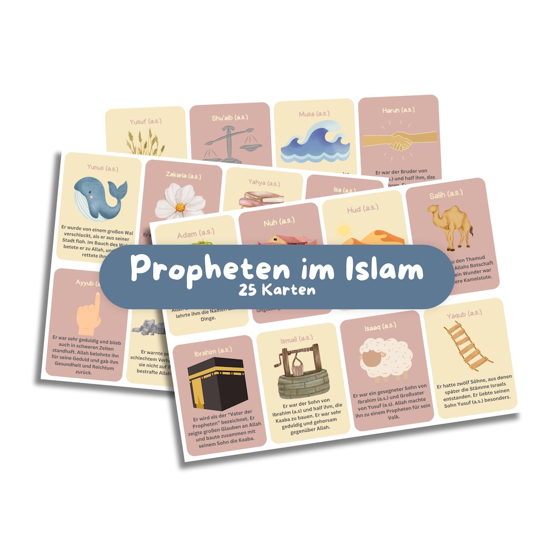 25 Inspiring Islamic Prophet Cards for Kids Learn & Play - Etsy
